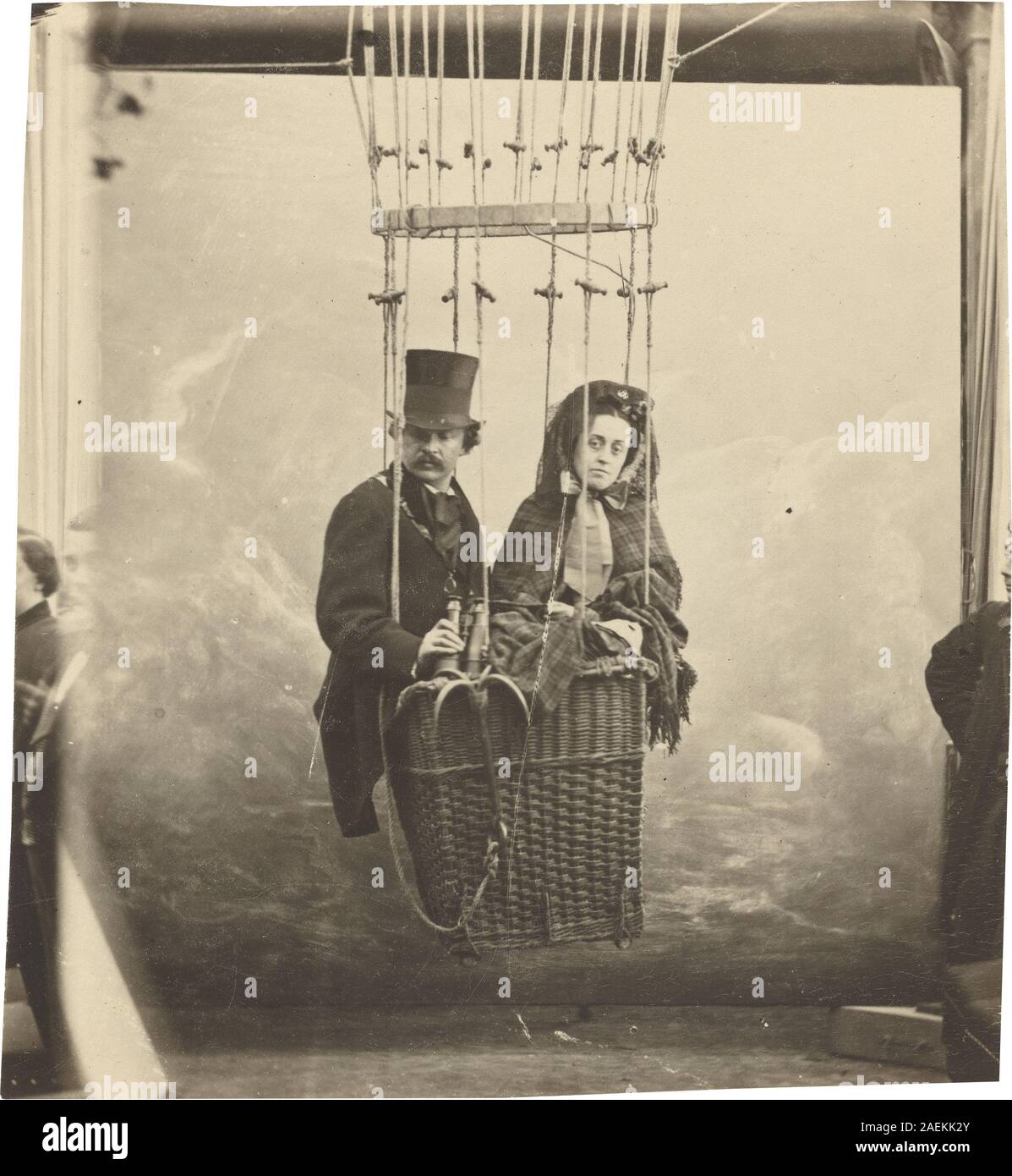 Self-portrait by Nadar with his wife Ernestine in a balloon gondola ...