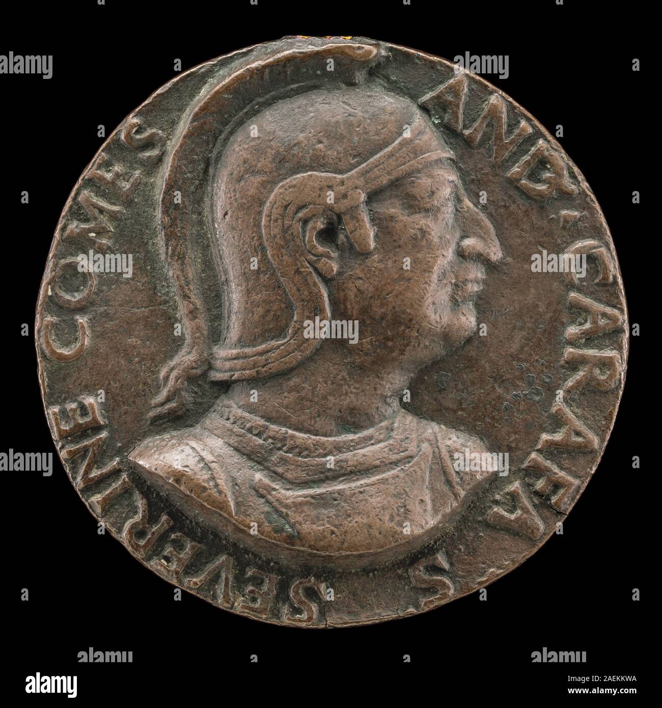 This obverse medal from early 16th-century Naples depicts Andrea ...