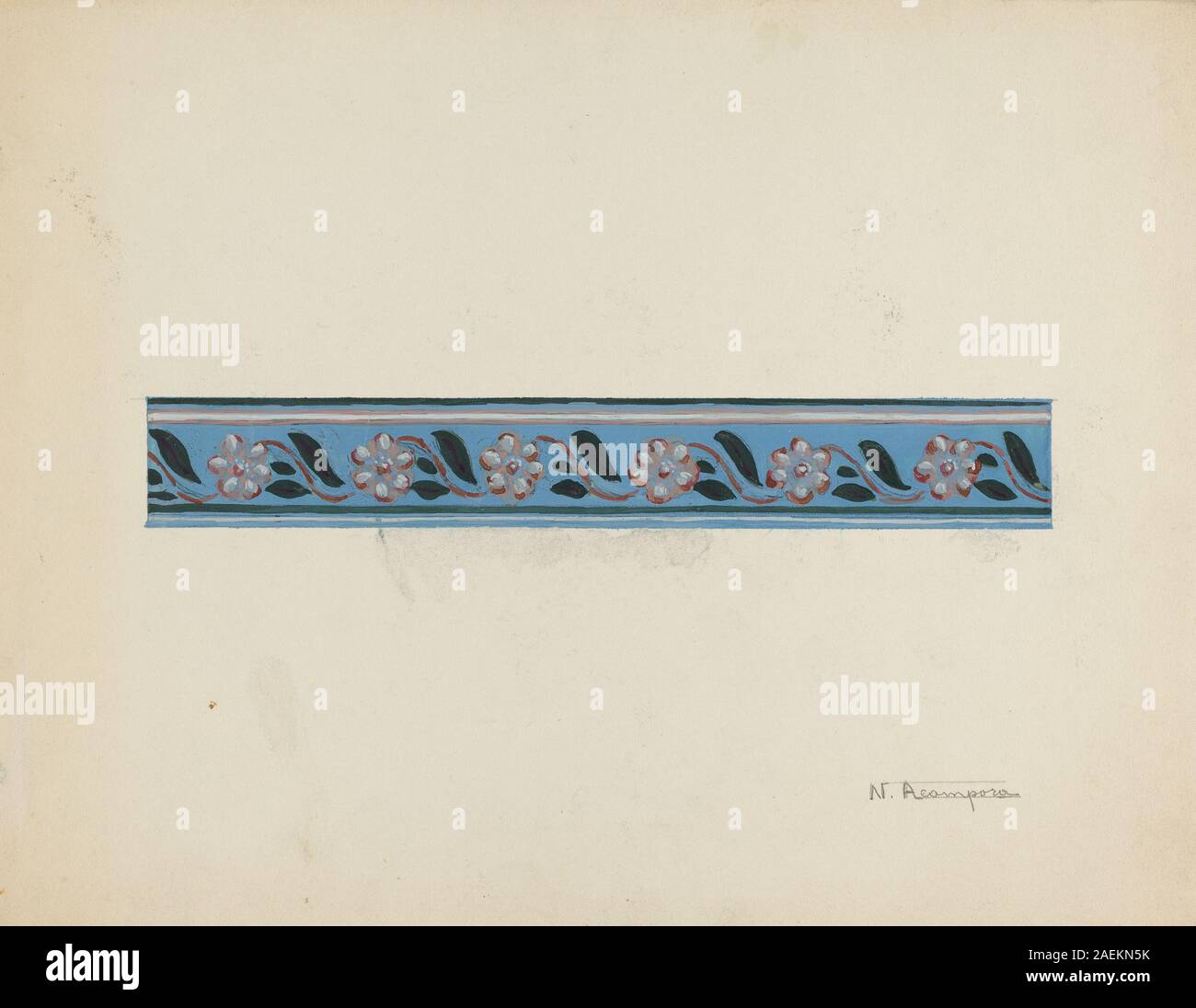 Nicholas Acampora, Wall Paper Border on Bandbox Lid, c 1936 Wall Paper ...