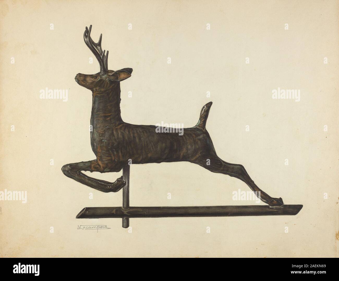 This circa 1938 weather vane by Nicholas Acampora depicts directional ...