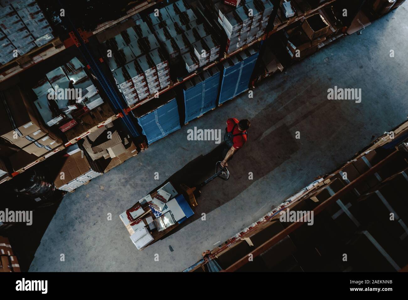 Inside distribution warehouse aerial hi-res stock photography and ...