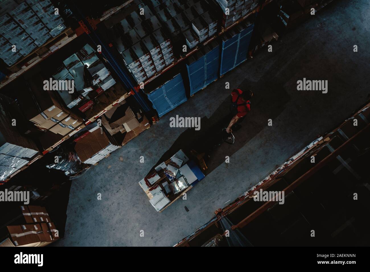 Inside distribution warehouse aerial hi-res stock photography and ...