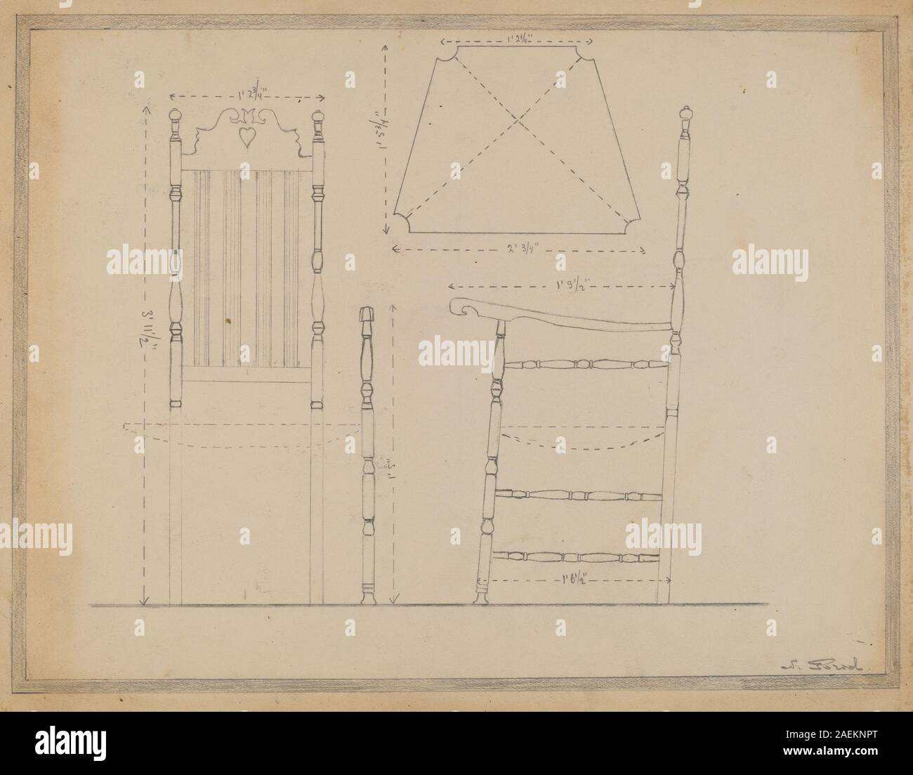 Nicholas Gorid, Drawing of Chair, 1935-1942 Drawing of Chair; 1935/1942 ...