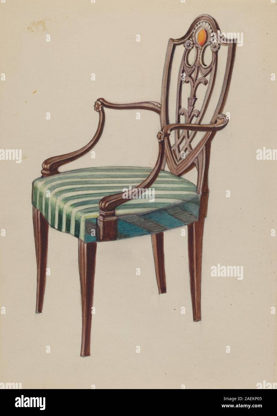 Side chair by Nicholas Gorid, 1935-1942, is a wooden furniture piece ...