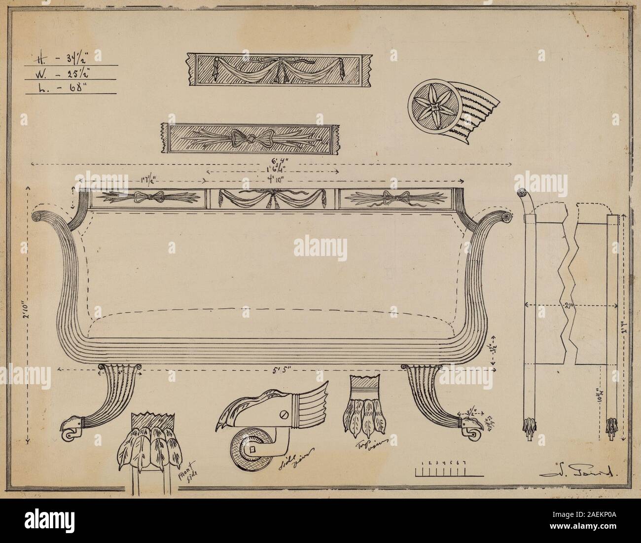 Nicholas Gorid, Sofa, c 1936 Sofa; circa 1936 date Stock Photo - Alamy