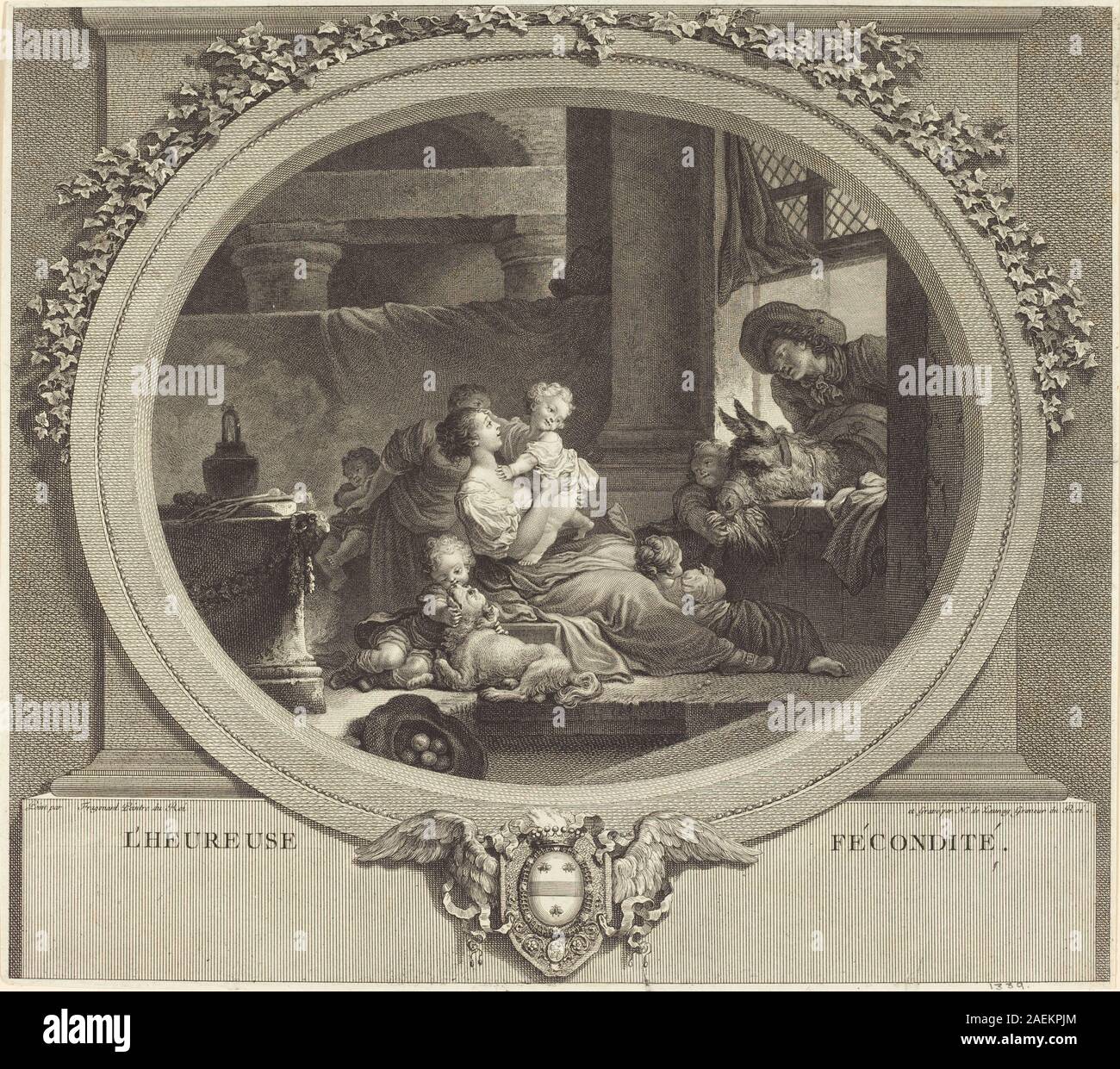 L'heureuse fécondité by Nicolas Delaunay after Jean-Honoré Fragonard ...