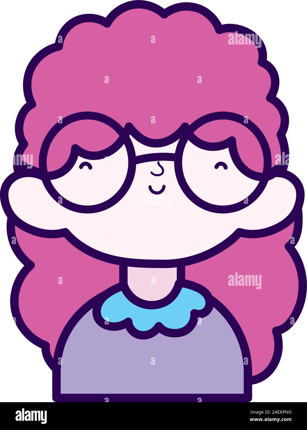 cute little girl happy cartoon character portrait vector illustration ...