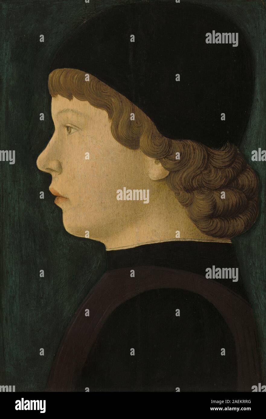 15th-century North Italian painting around 1460-1470 showing profile ...