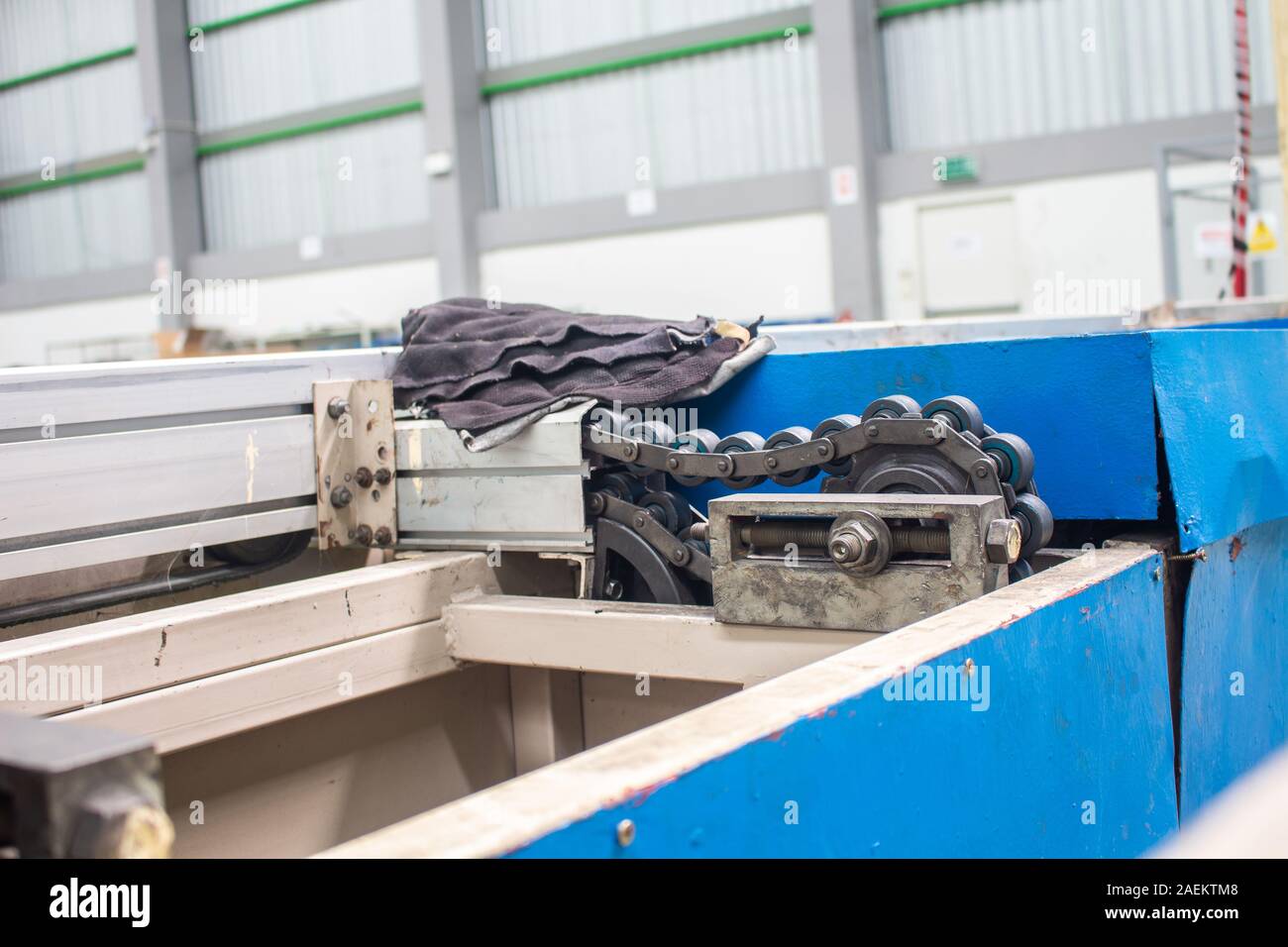 Conveyor chain drive shaft production line of the factory Stock Photo ...