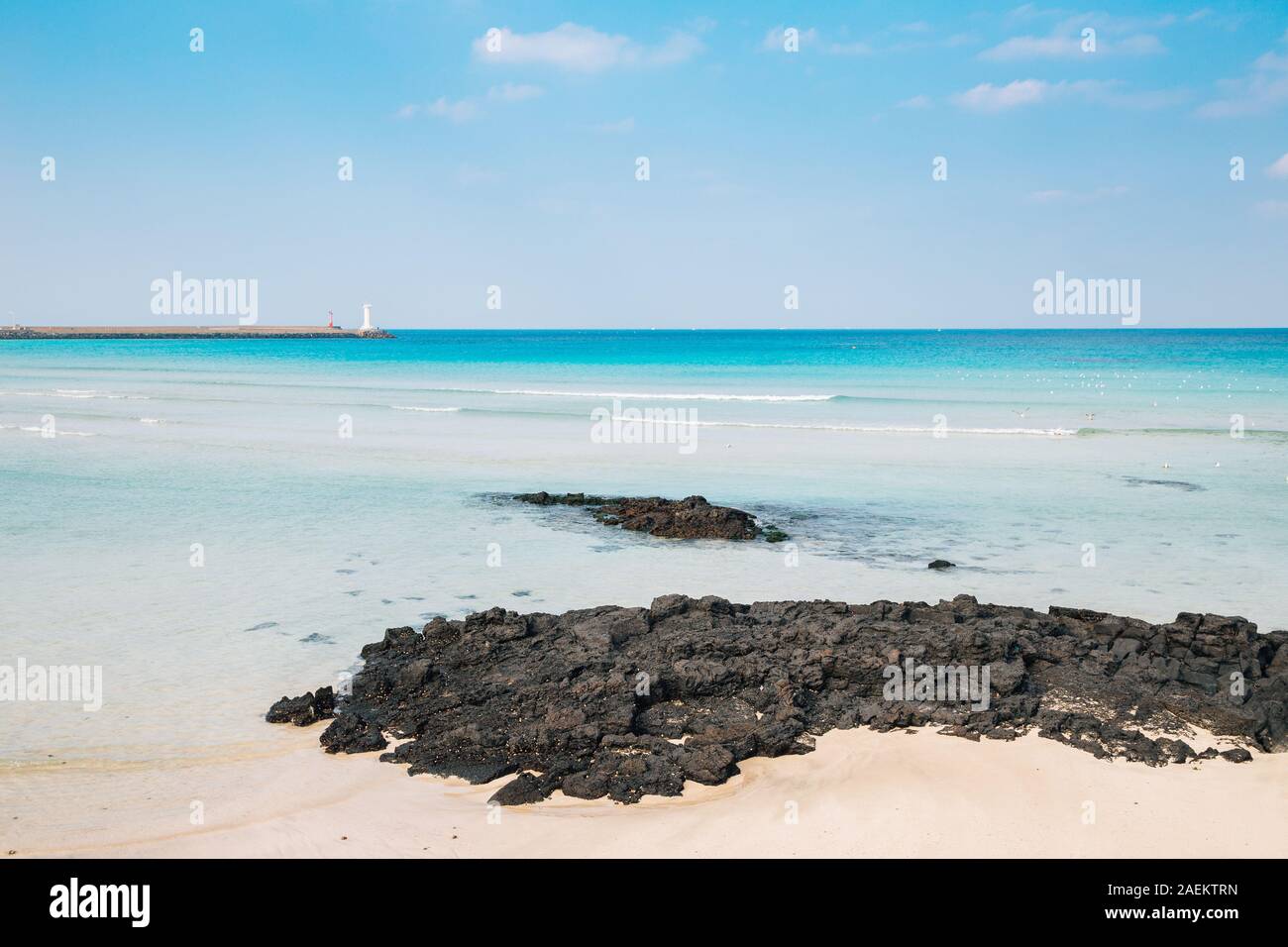 Sehwa Beach emerald sea in Jeju Island, Korea Stock Photo - Alamy