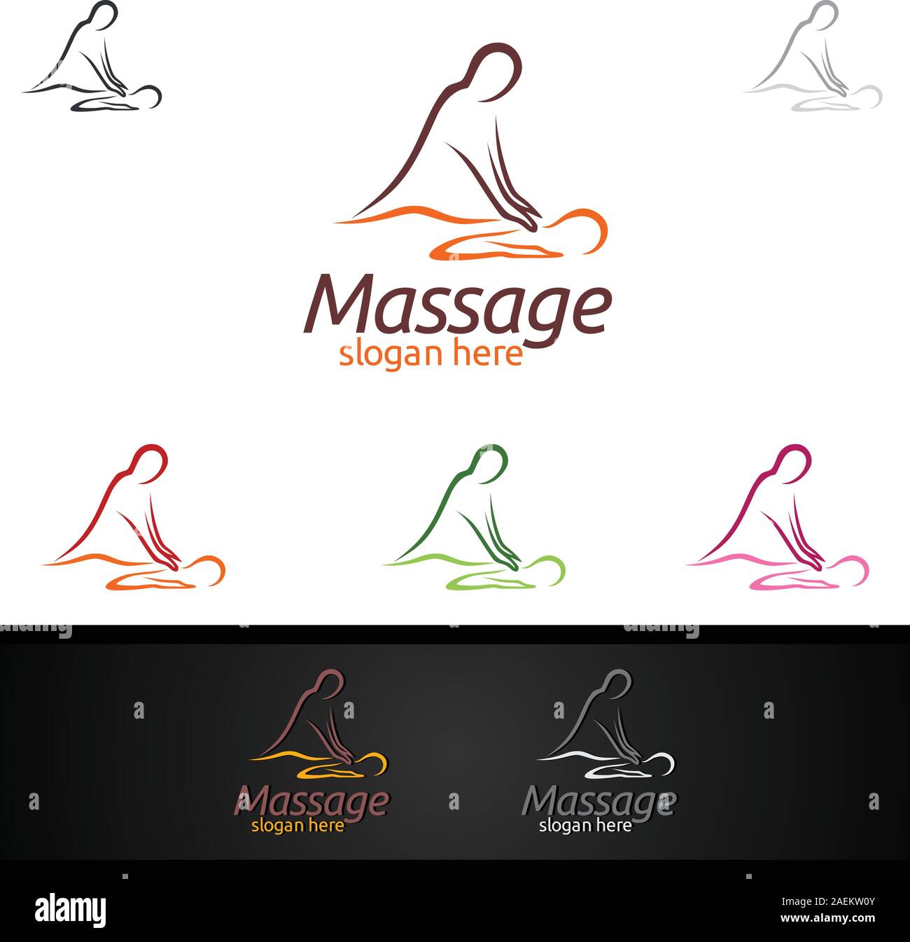 Chiropractic, massage, back pain and osteopathy Logo Design Stock ...