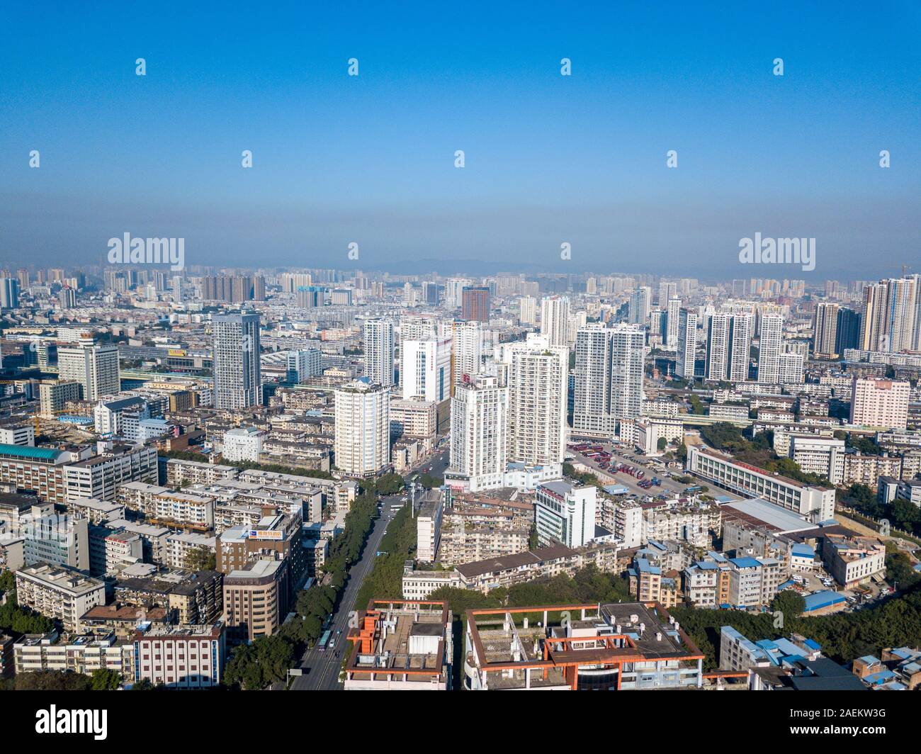 Aerial photography of bustling high-rise buildings in Asian cities Stock Photo - Alamy