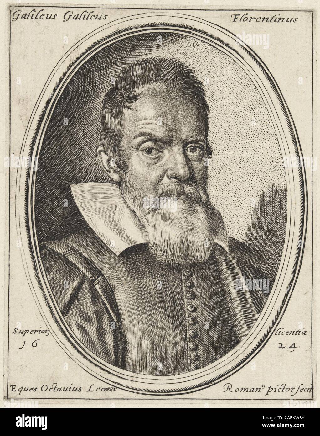 Ottavio Leoni, Galileo Galilei, 1624 Galileo Galilei; 1624date Stock ...