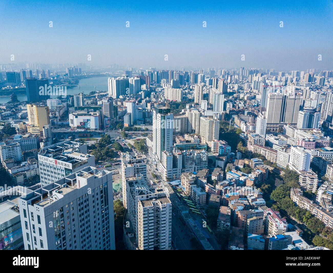 Aerial photography of bustling high-rise buildings in Asian cities Stock Photo - Alamy