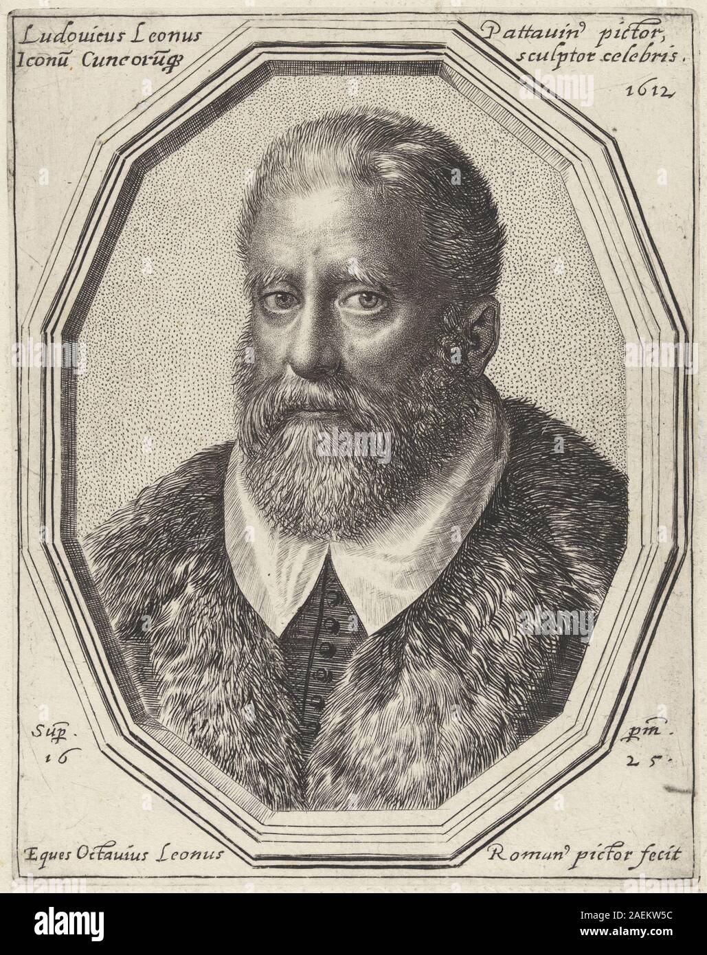 Portrait of Ludovico Leoni by Ottavio Leoni from 1625 showing head and ...