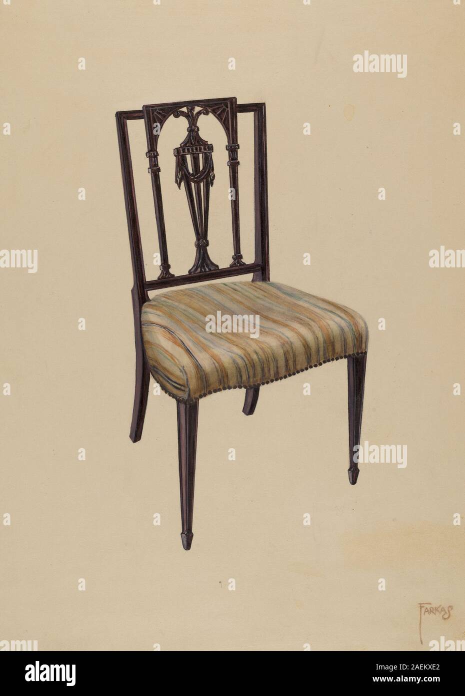 A side chair designed by Paul Farkas between 1935 and 1942, reflecting ...