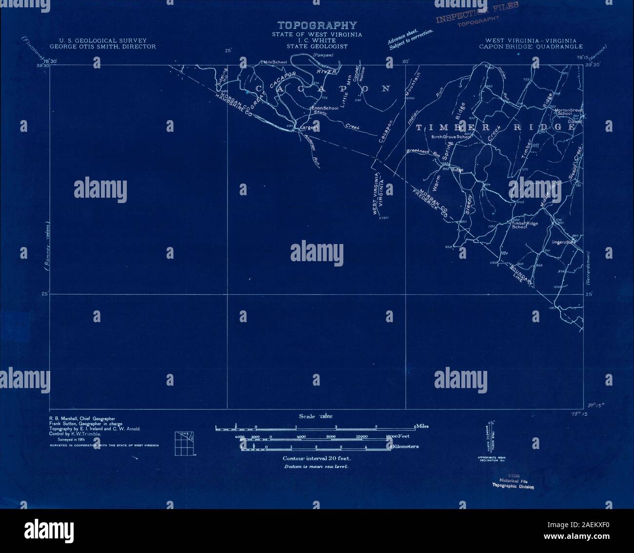 WV Capon Bridge 253200 1914 48000 Inverted Stock Photo - Alamy