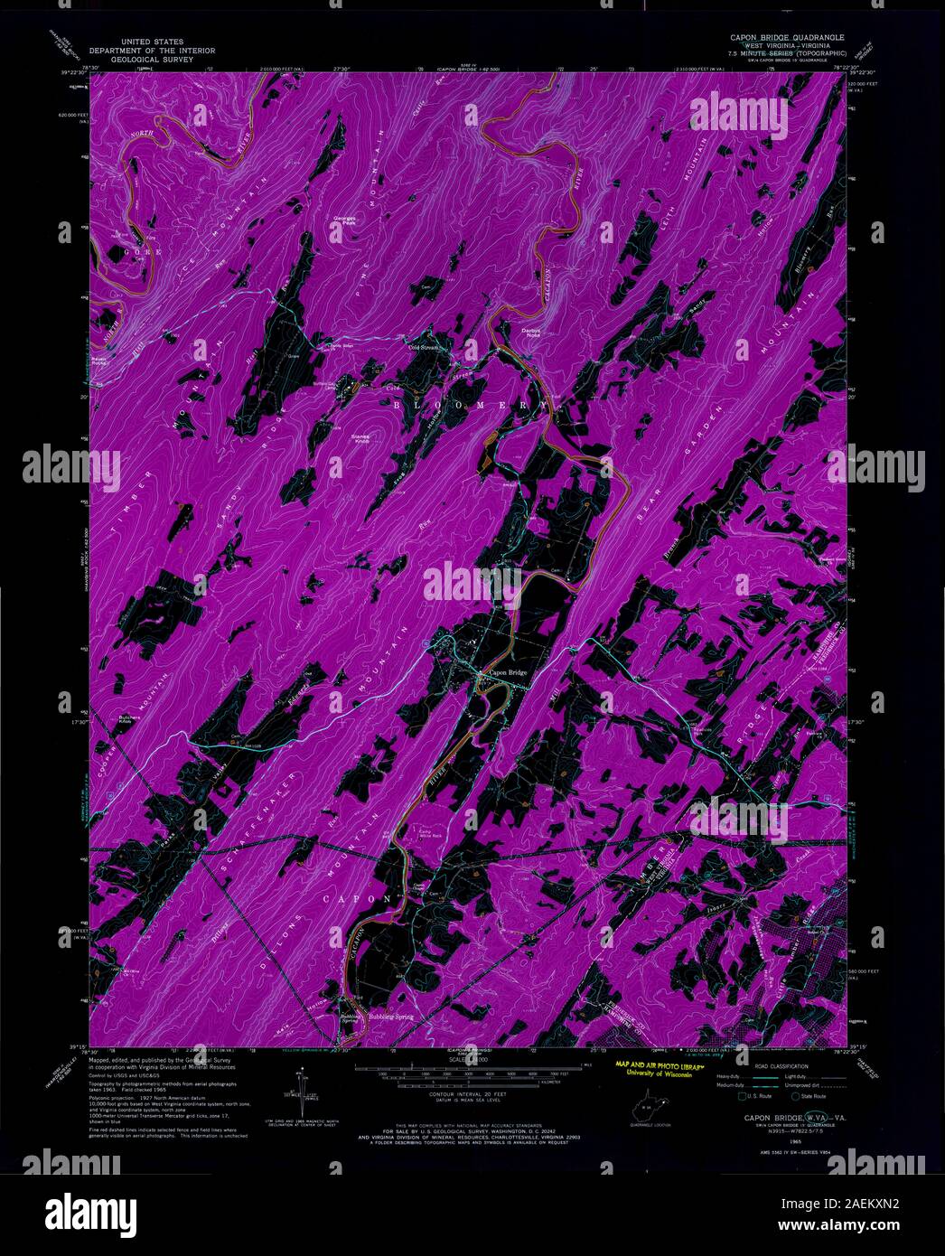 WV Capon Bridge 700507 1965 24000 Inverted Stock Photo - Alamy