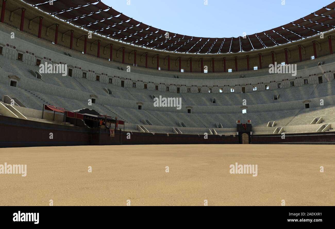 3D illustration Coliseum in Rome amphitheater reconstruction Stock ...