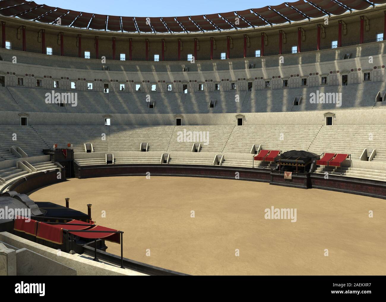 3D illustration Coliseum in Rome amphitheater reconstruction Stock ...