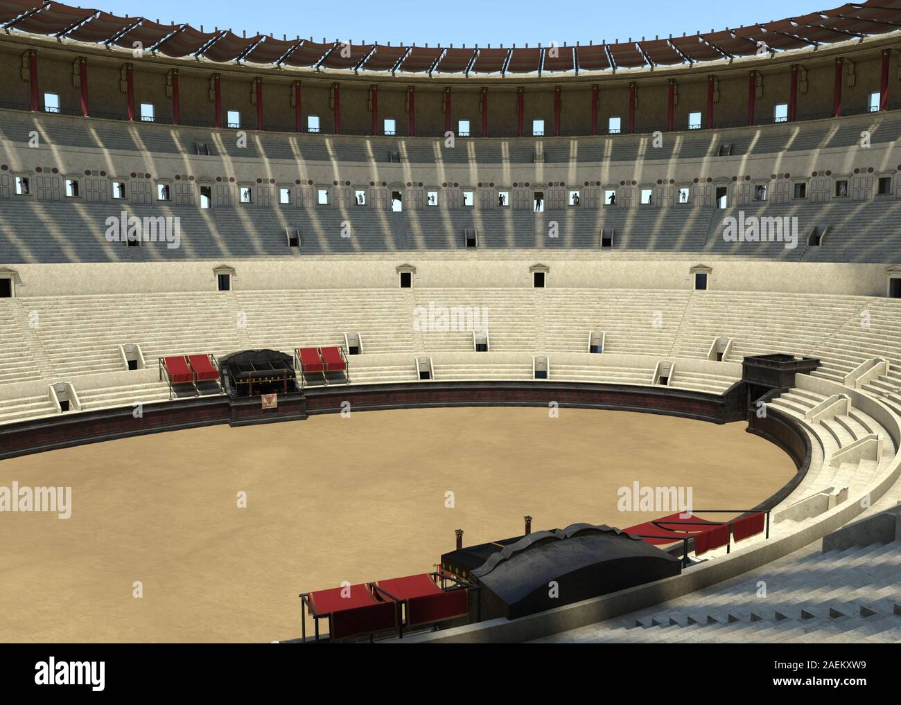 3D illustration Coliseum in Rome amphitheater reconstruction Stock ...