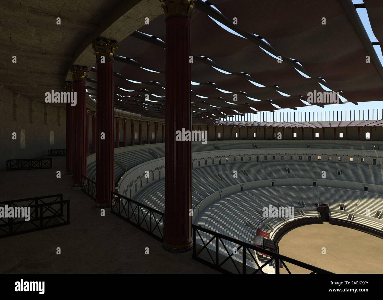 3D illustration Coliseum in Rome amphitheater reconstruction Stock ...
