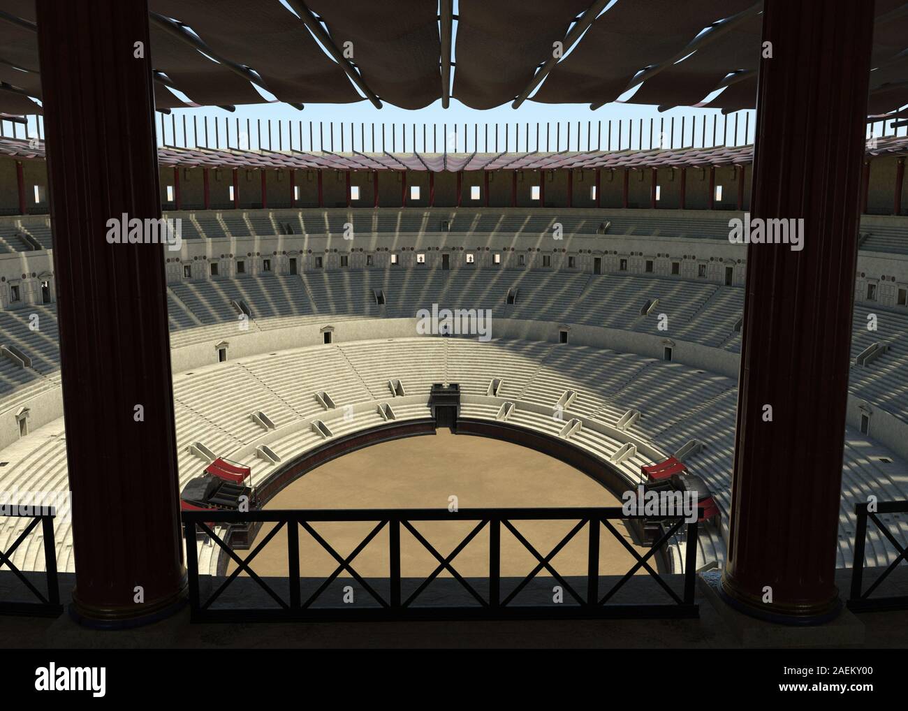 3D illustration Coliseum in Rome amphitheater reconstruction Stock ...