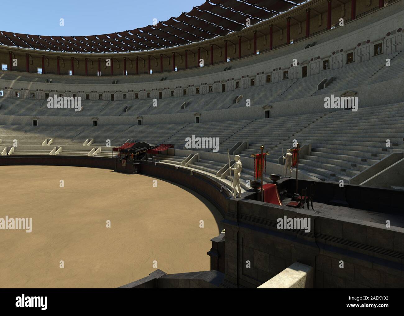 3D illustration Coliseum in Rome amphitheater reconstruction Stock ...