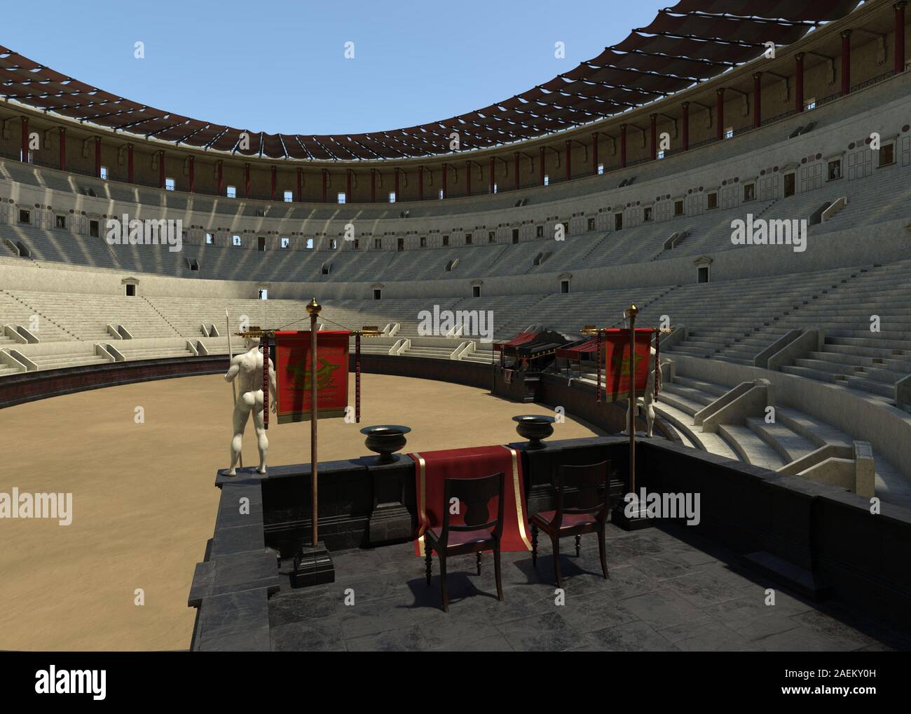 3D illustration Coliseum in Rome amphitheater reconstruction Stock ...