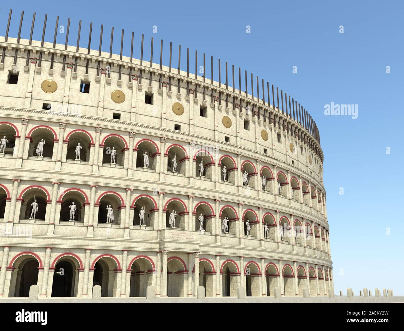 3D illustration Coliseum in Rome amphitheater reconstruction Stock ...