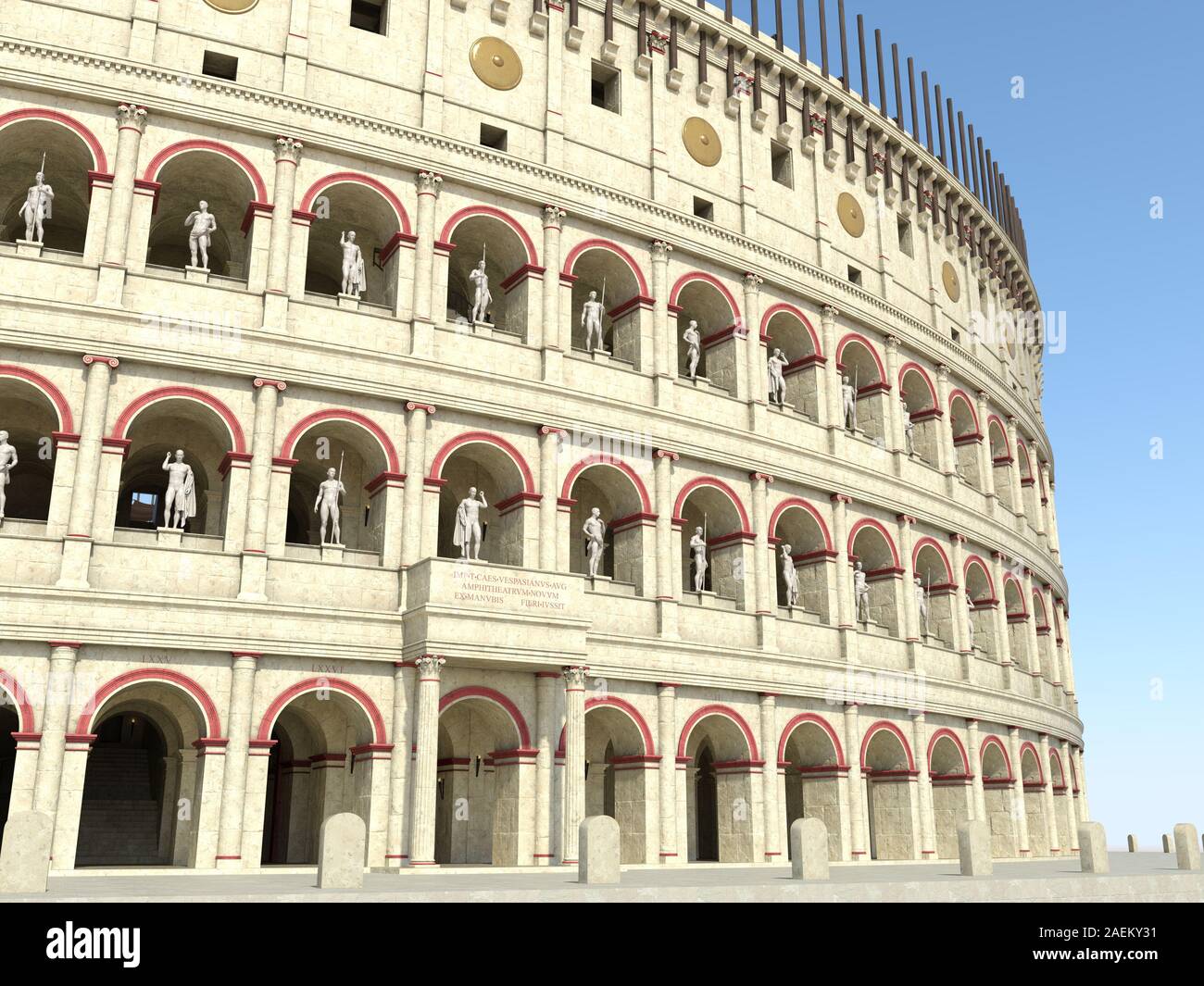 3D illustration Coliseum in Rome amphitheater reconstruction Stock ...