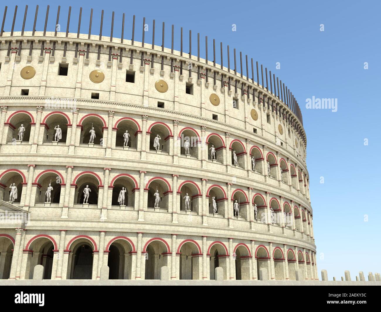 3D illustration Coliseum in Rome amphitheater reconstruction Stock ...