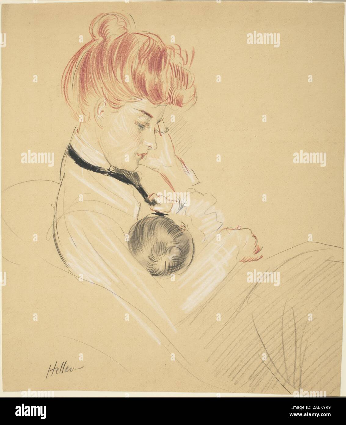 Paul-César Helleu, Madame Helleu Cradling Paulette in Her Arms, 1904 ...