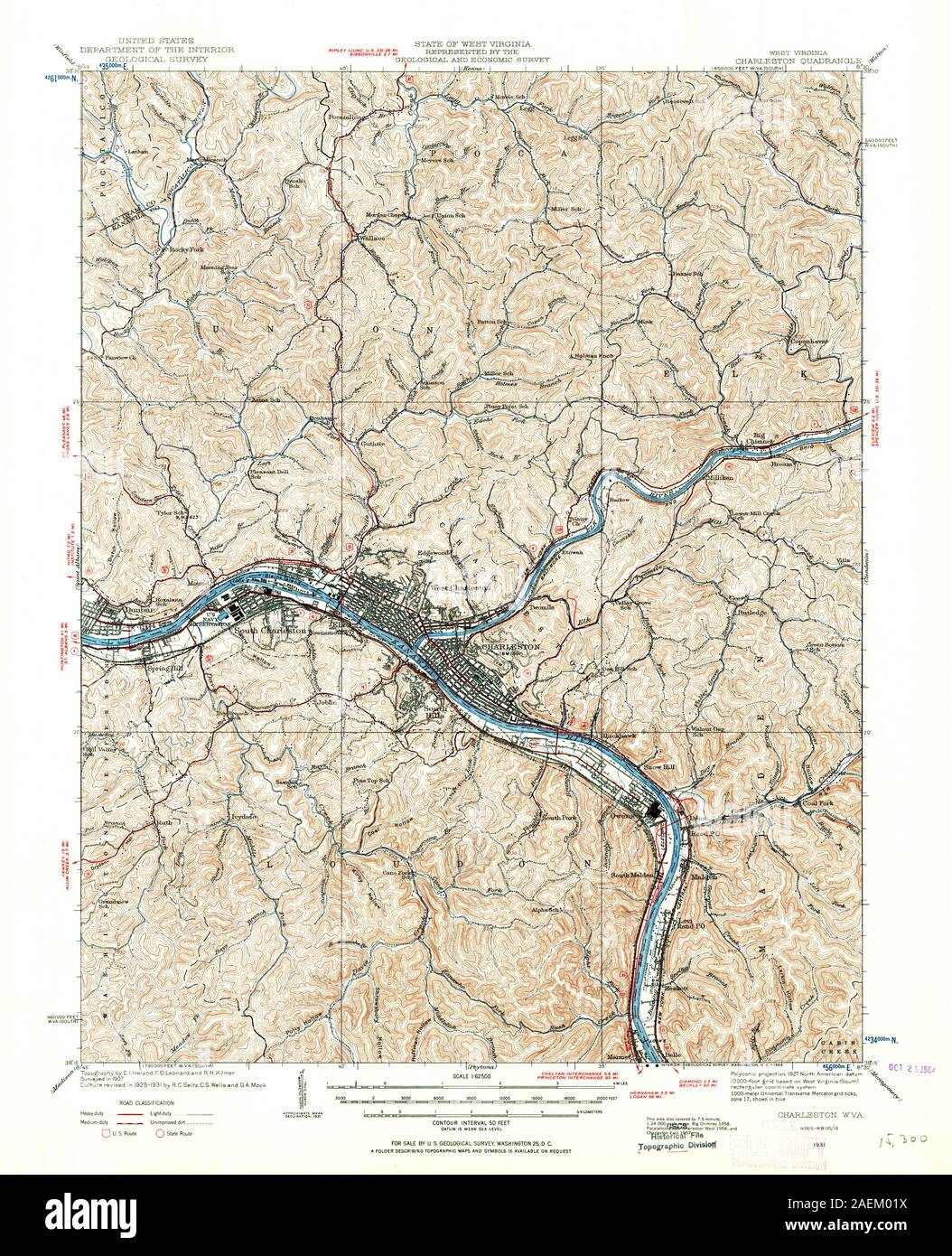 Charleston wv map hi-res stock photography and images - Alamy