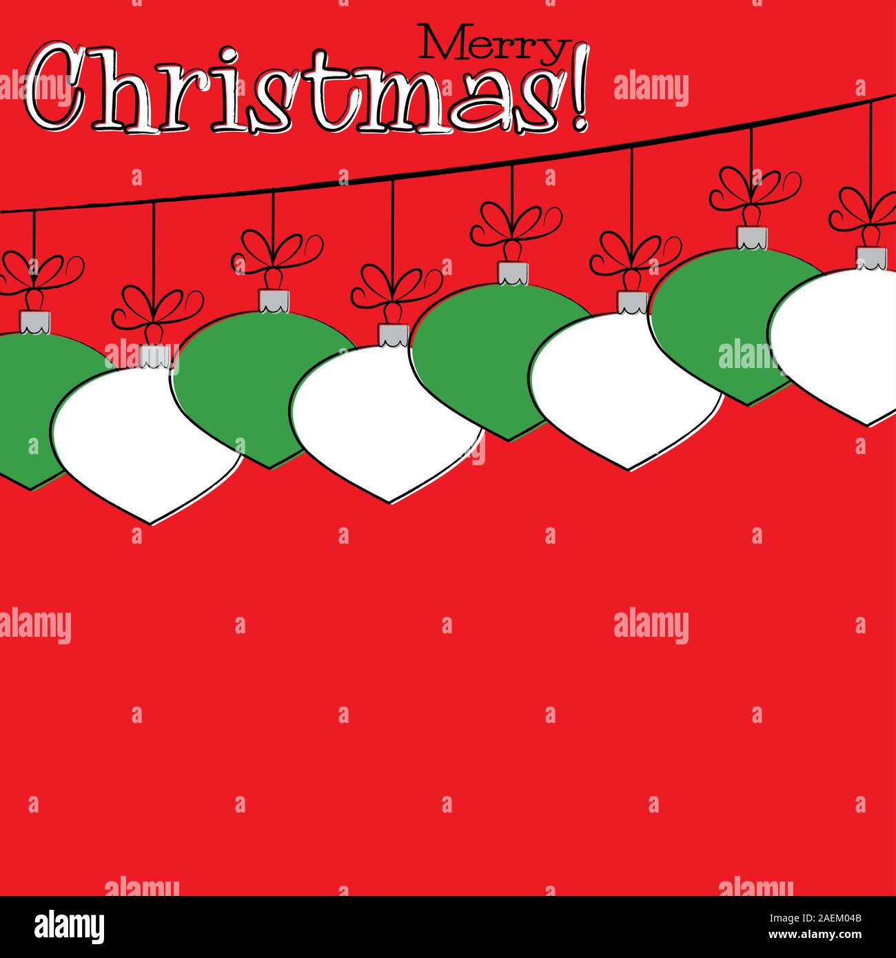 Bright Hand Drawing bauble Christmas card in vector format Stock Vector ...