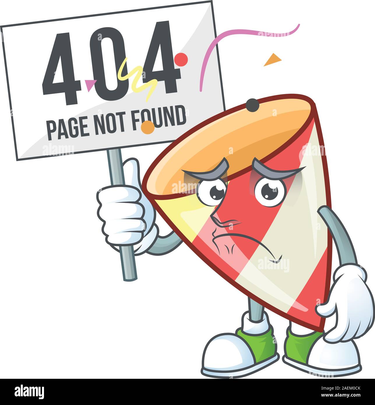 sad cartoon character exploding confetti raised up a board Stock Vector ...