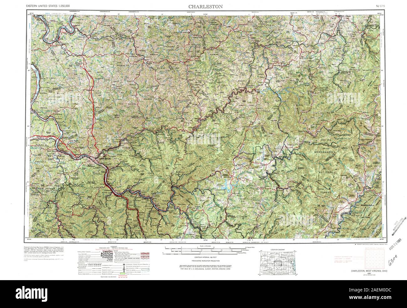 Charleston wv map hi-res stock photography and images - Alamy