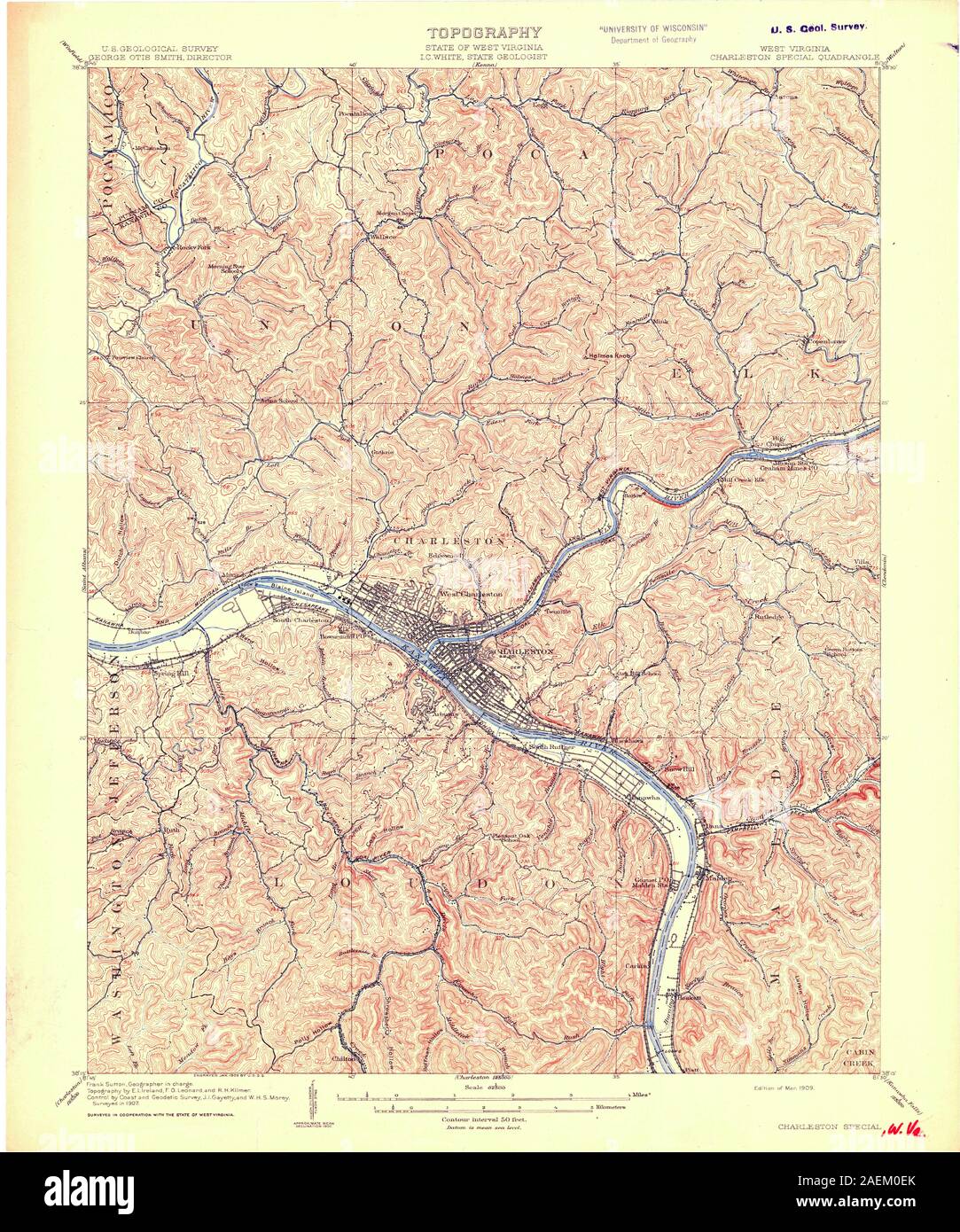 Charleston wv map hi-res stock photography and images - Alamy