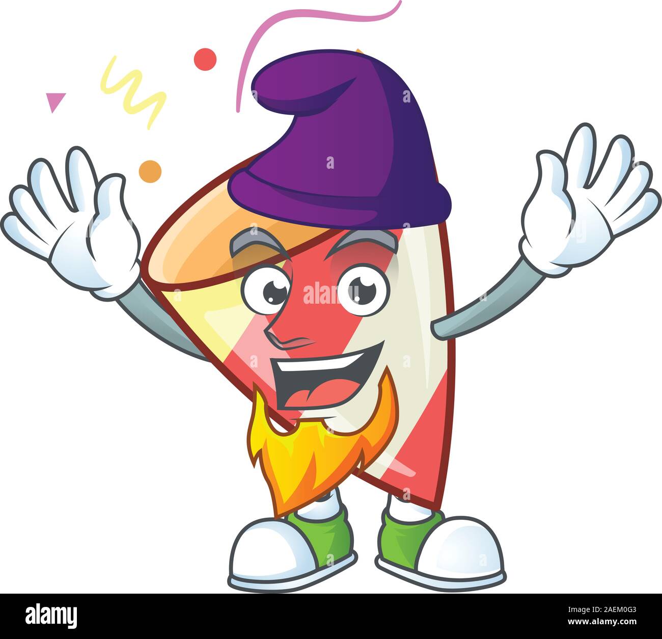 Exploding confetti mascot cartoon style as an Elf Stock Vector Image ...
