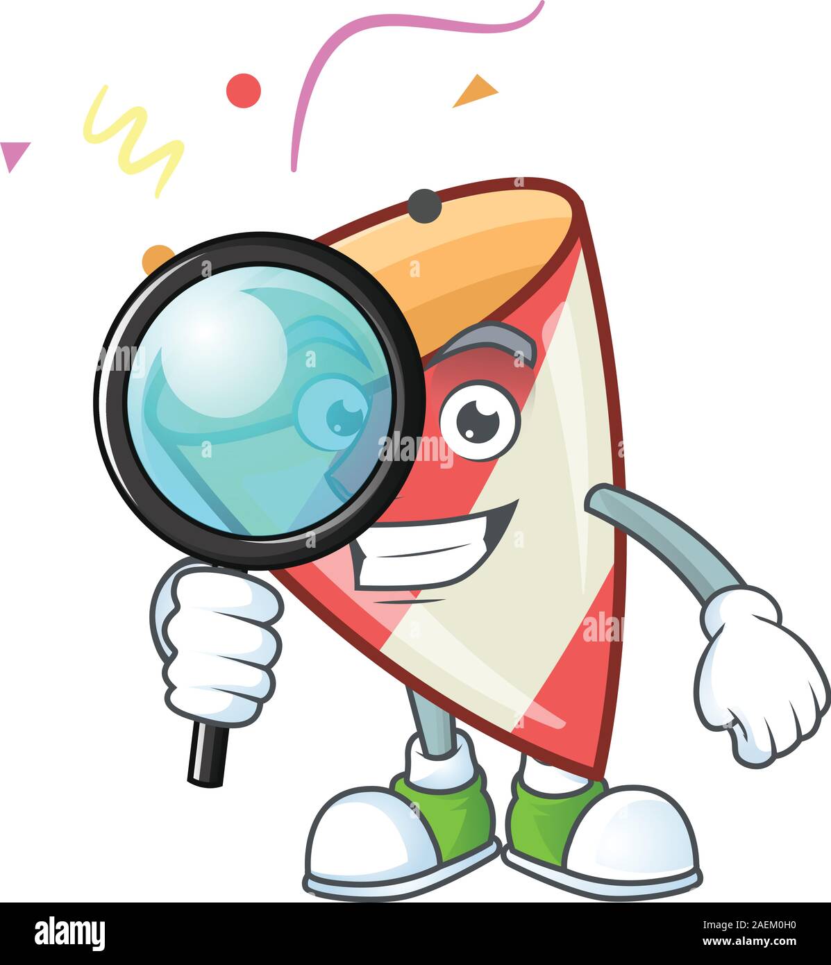 One eye exploding confetti Detective cartoon character style Stock ...