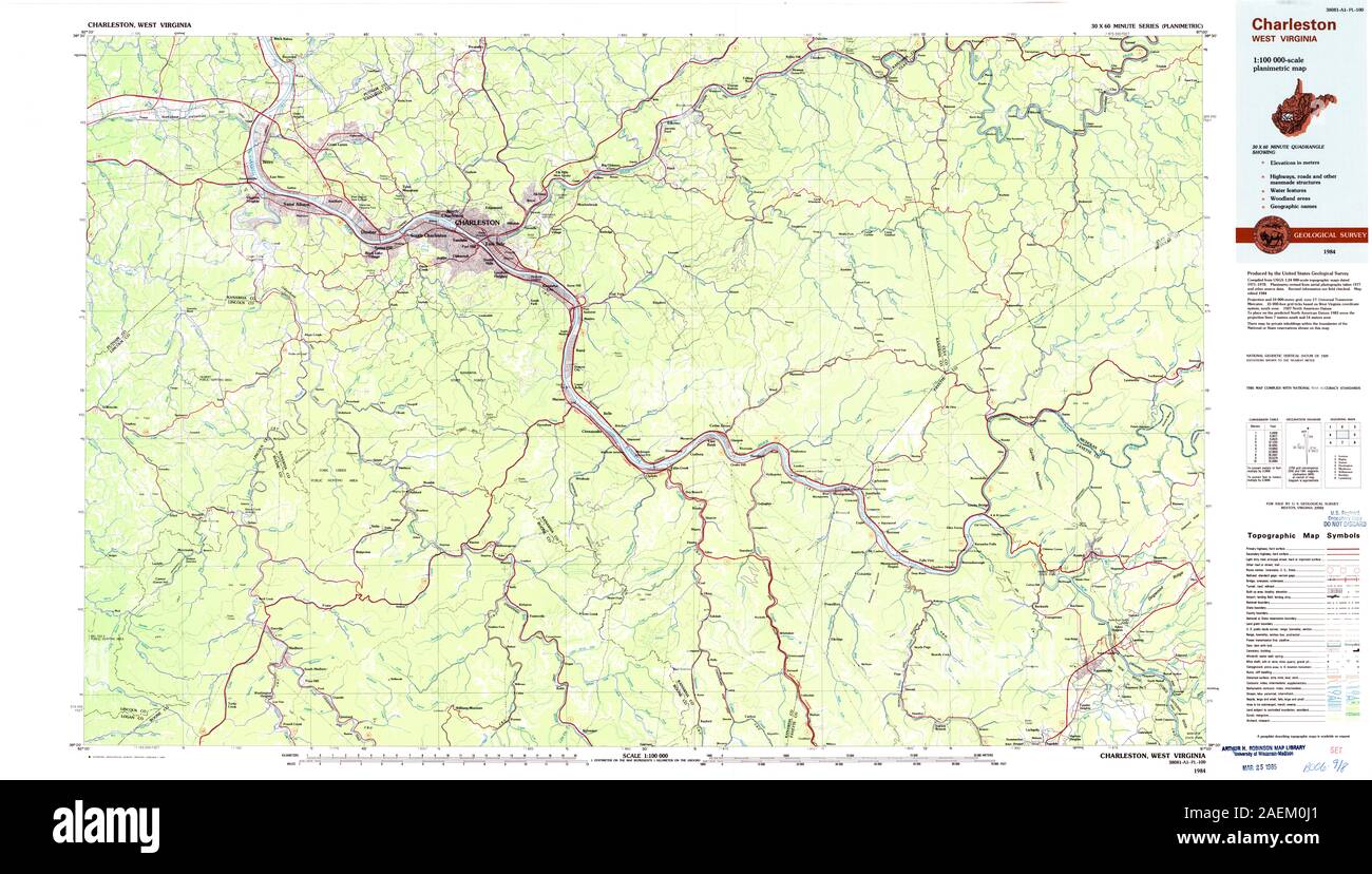 Charleston wv map hi-res stock photography and images - Alamy