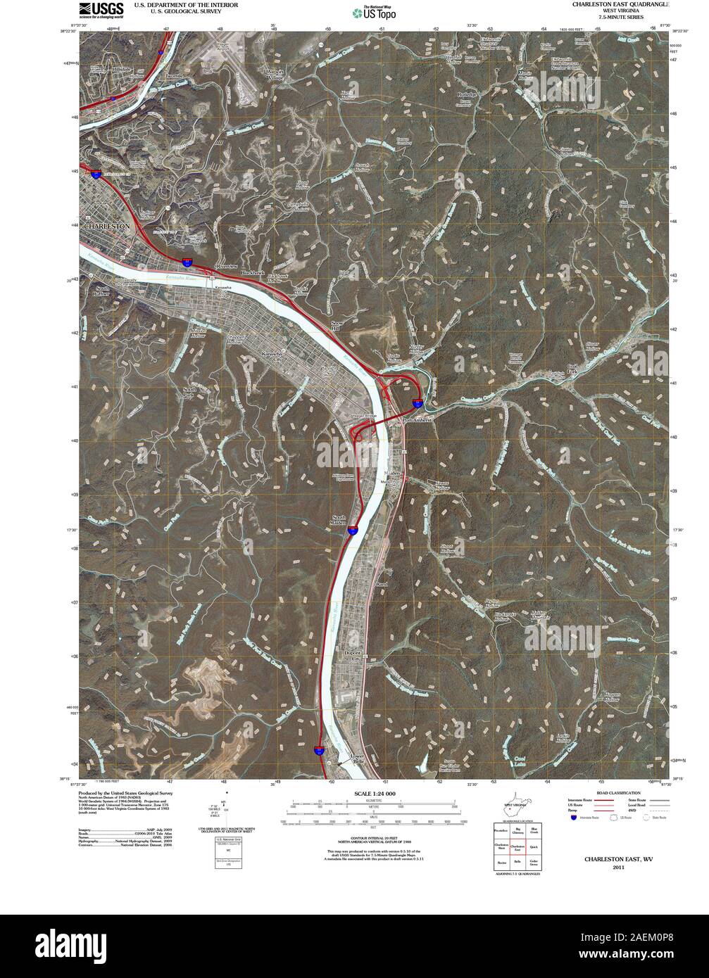 Charleston wv map hi-res stock photography and images - Alamy