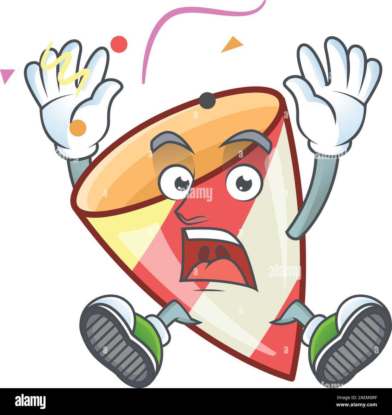 cute exploding confetti cartoon character style with shocking gesture ...