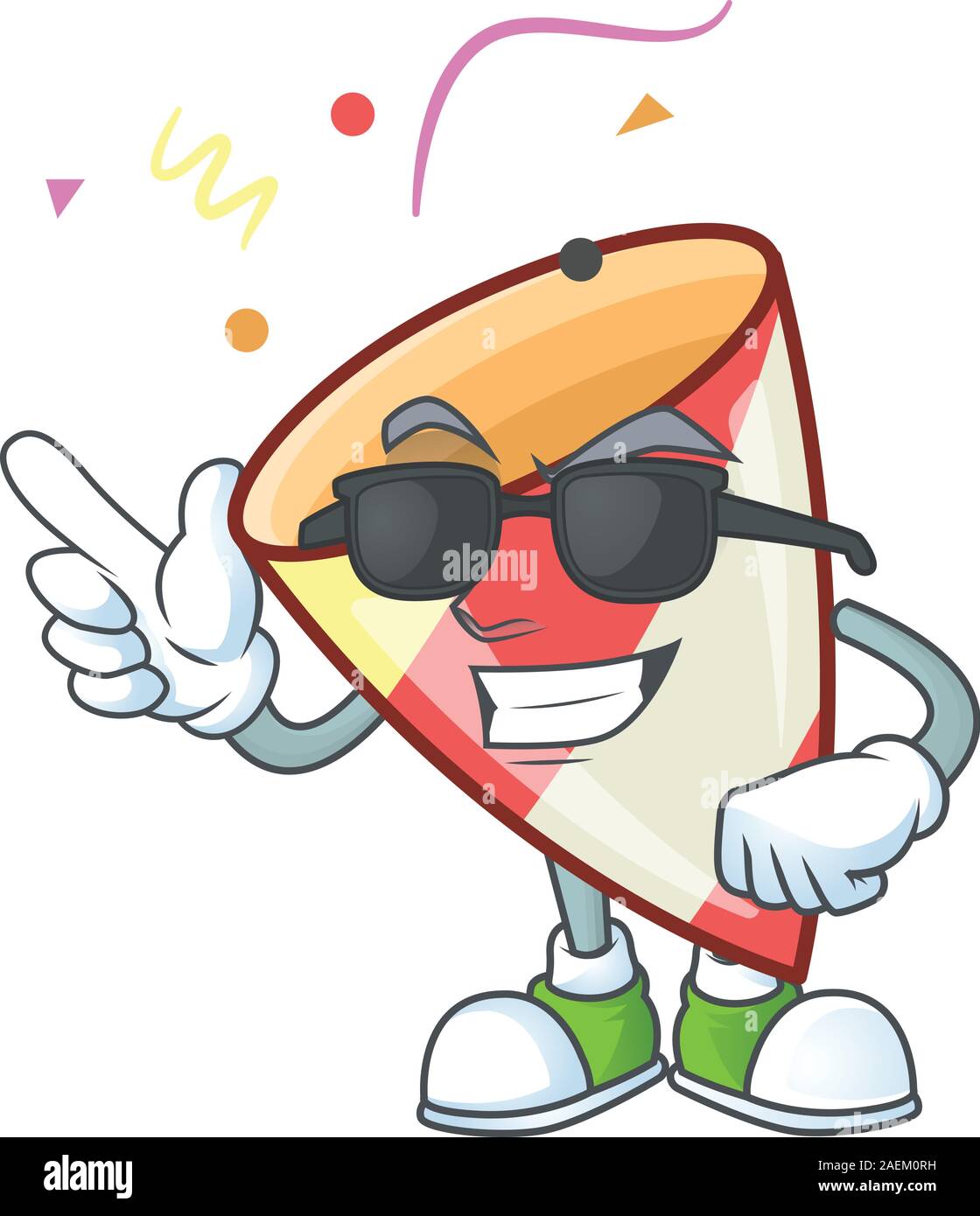 Super cool exploding confetti character wearing black glasses Stock ...