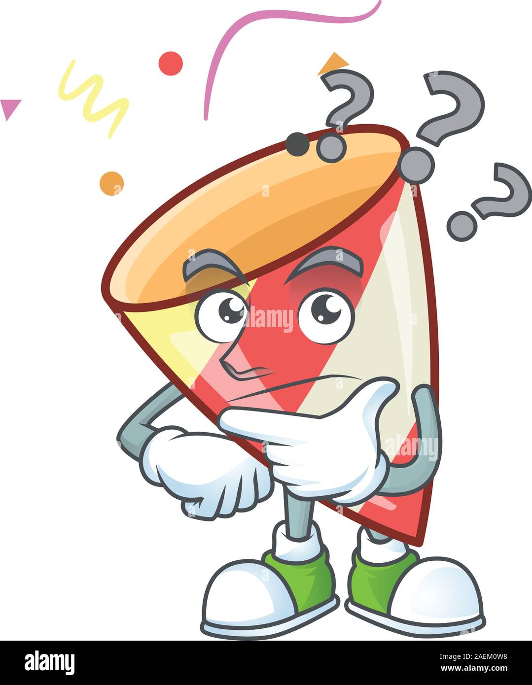 cartoon exploding confetti with confuse face style design Stock Vector ...