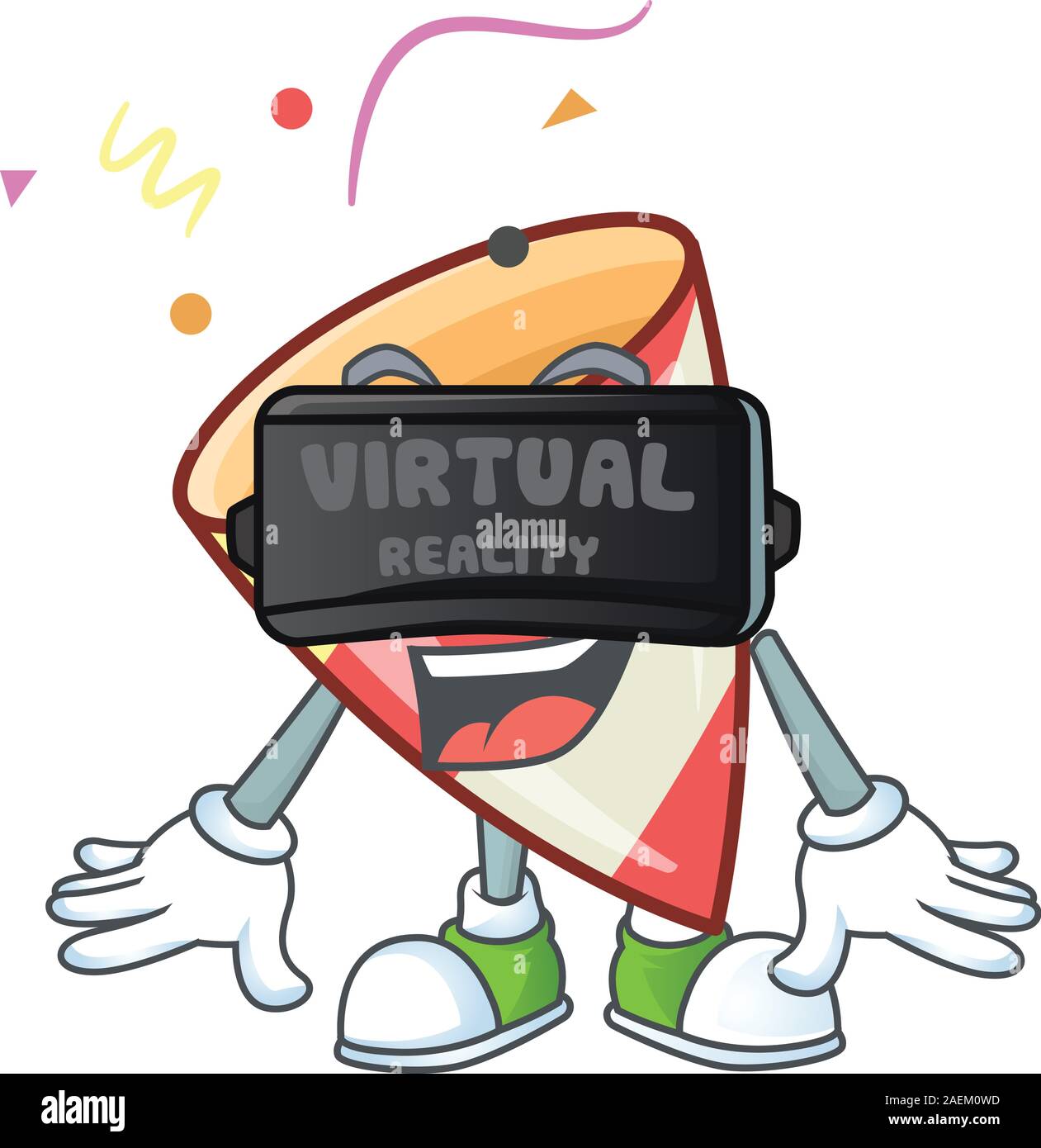 cool exploding confetti character in Virtual reality headset Stock ...