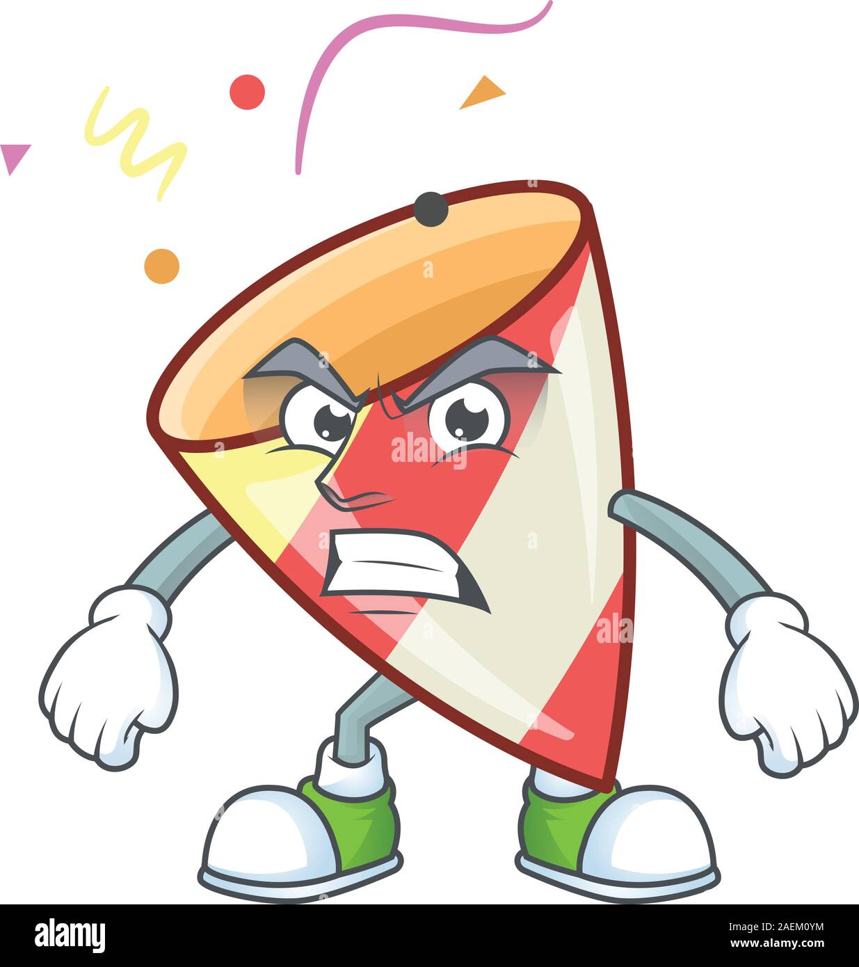 Exploding confetti cartoon character style with angry face Stock Vector ...