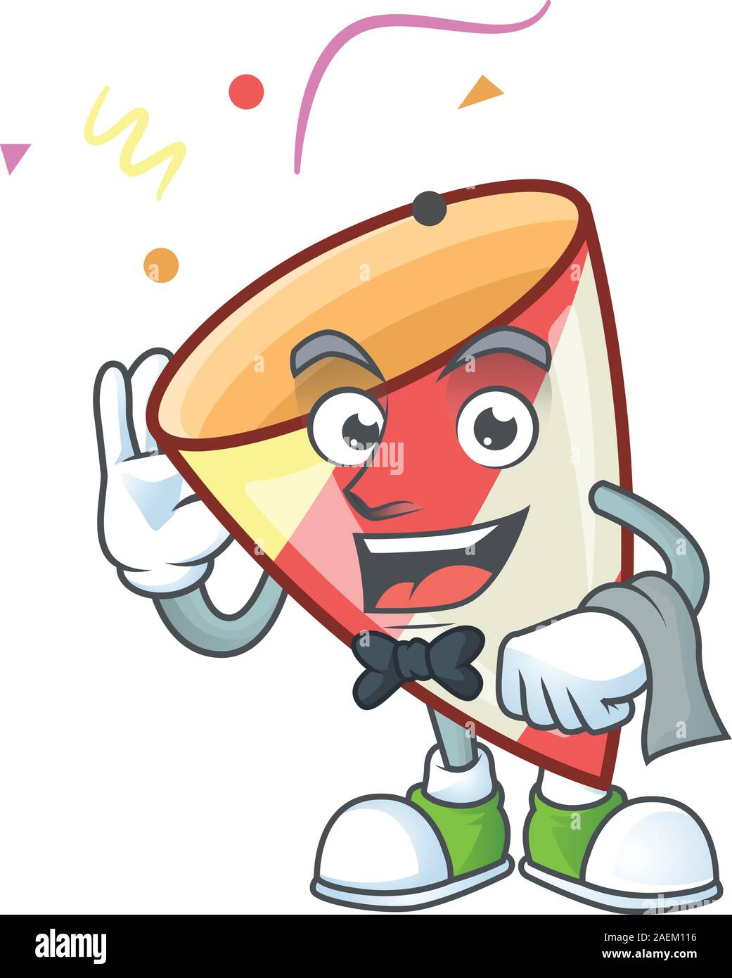 Exploding confetti Character on A stylized Waiter look Stock Vector ...