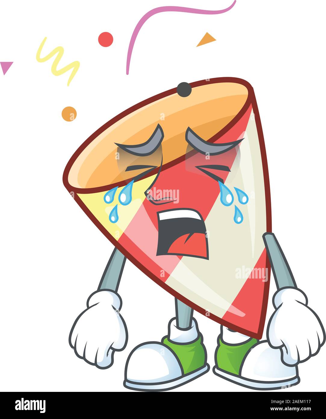 Sad Crying exploding confetti cartoon character design style Stock ...