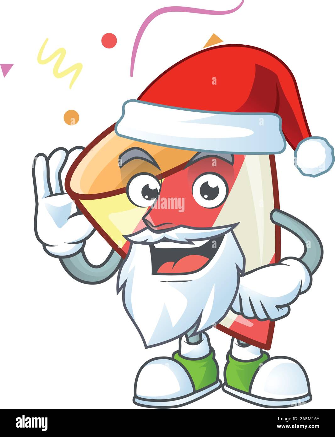 Exploding confetti in Santa cartoon character design Stock Vector Image ...
